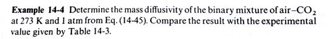 Solved Example Determine The Mass Diffusivity Of The Chegg