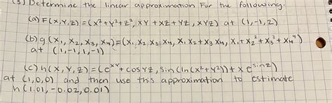 Solved 3 ﻿determine The Linear Approximation For The