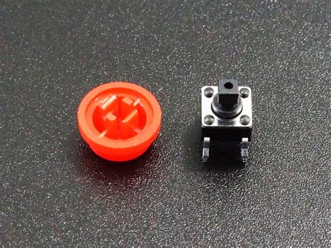Tactile Momentary Pushbutton Red 6mm 5 Pack Protosupplies