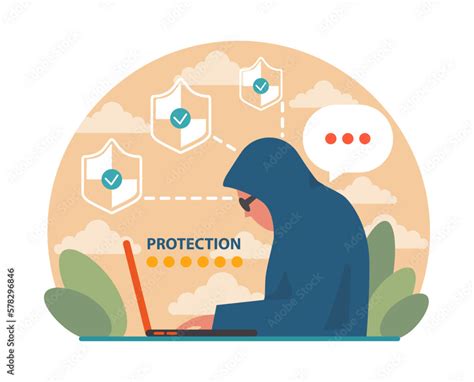 Ethical Hacker Character Conducting A Security Penetration Test White