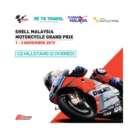 Jual Tx Travel Motogp Sepang Malaysia 2019 E Ticket [c2 Hillstand