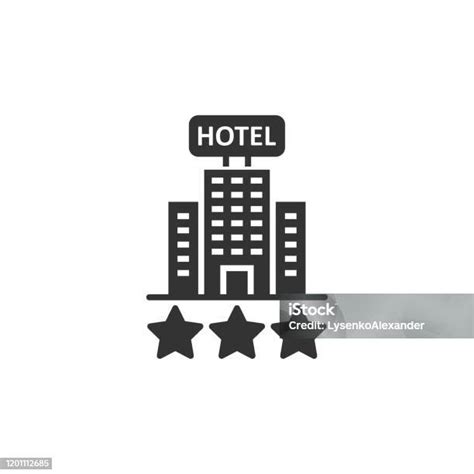 호텔 3 성급 평면 스타일의 아이콘 흰색 고립 된 배경에 여관 건물 벡터 그림입니다 호스텔 룸 비즈니스 컨셉 3가지 개체에 대한 스톡 벡터 아트 및 기타 이미지 Istock