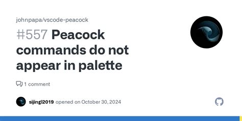 Peacock Commands Do Not Appear In Palette · Issue 557 · Johnpapa Vscode Peacock · Github