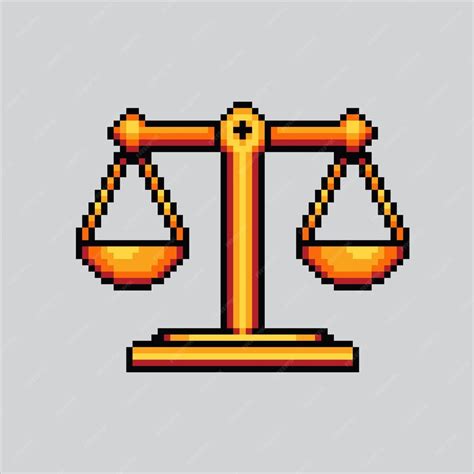 Premium Vector Pixel Art Illustration Scale Pixelated Scale Justice