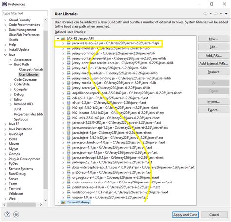 java setting up restful environment in eclipse oxygen and tomcat 9