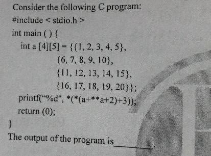 Solved Consider The Following C Program Include