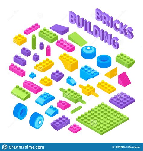 Toy Constructor Isometric Blocks Stock Vector Illustration Of