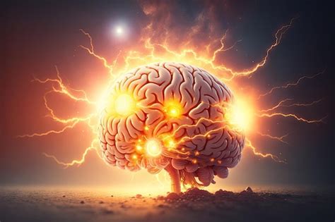 Premium Ai Image Creativity Concept With A Brain Exploding In Colors