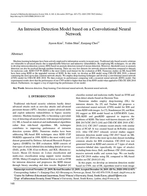 An Intrusion Detection Model Based On A Convolutio Pdf Machine