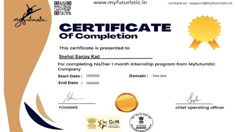 snehal kad on linkedin myfuturistic internship intern opportunity experience learning java…