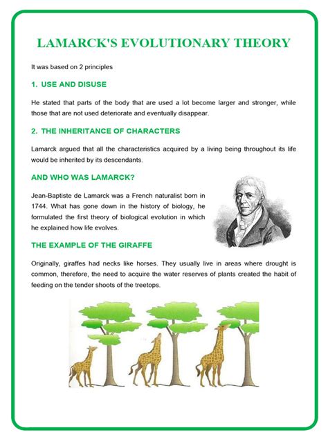 Lamarcks Evolutionary Theory Pdf Evolution Gene