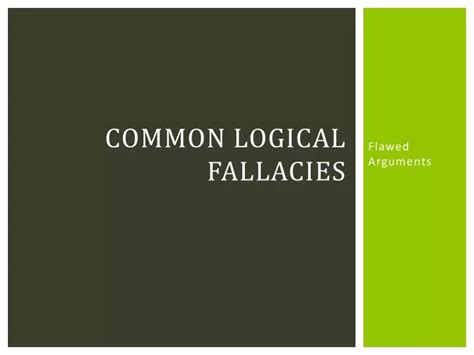 PPT Common Logical Fallacies PowerPoint Presentation Free Download ID