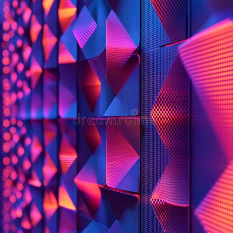 Abstract Geometric Pattern With Vibrant Colors And Dynamic Lights Stock Illustration