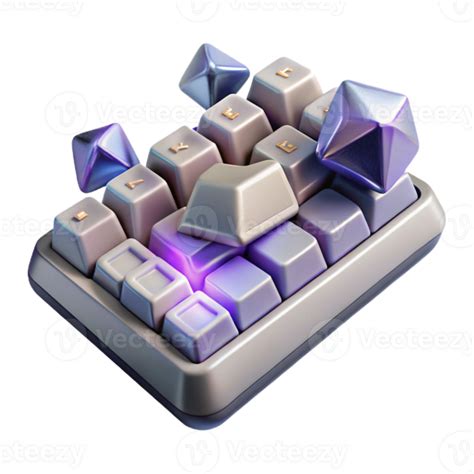 Beautiful Contemporary Aluminum Keyboard Keys Isolated For Ui Design 59112408 Png