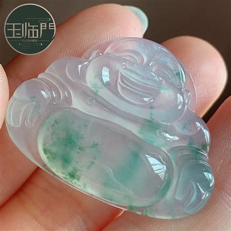 玉临门冰种飘花翡翠佛公裸石挂件女士精致可人简洁大方温润清爽 虎窝淘