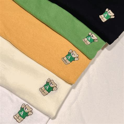 11할인박시핏 만세하는 곰돌이 베어 자수 반팔티셔츠 반팔티 반팔t 중학생 고등학생 학생 청소년 주니어 에이블리