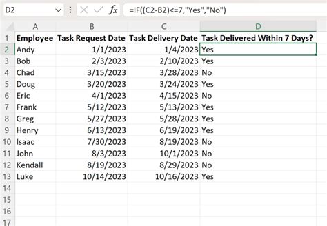 Excel Check If Date Is Within 7 Days Of Another Date