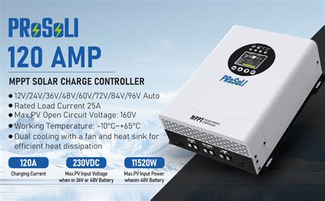 120a Mppt Solar Charge Controller Max Pv Input 230v 12v