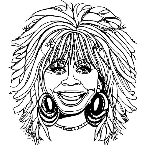 Tina Turner Coloring Page · Creative Fabrica