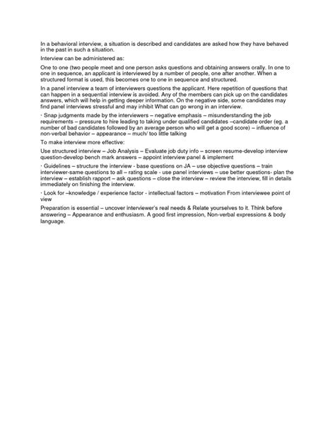 Behavioral Interview Pdf
