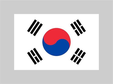 한국 국기 공식 색상 및 비율 벡터 일러스트 레이 션