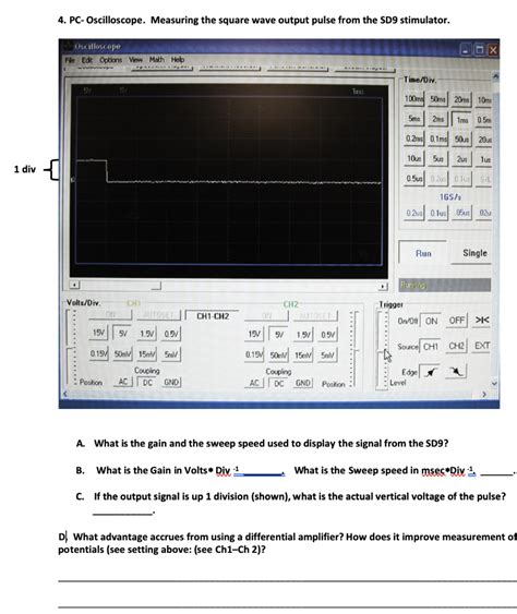 Solved PC Oscilloscope Measuring The Square Wave Output Chegg Com