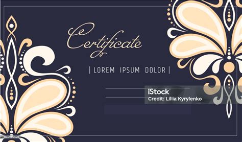 메이크업 인증서 템플릿입니다 미용 학교 또는 미용사에 대 한 재교육 과정입니다 화장품 이나 스파 케어 졸업장을 확인 합니다 디자인 서식 파일 0명에 대한 스톡 벡터 아트 및