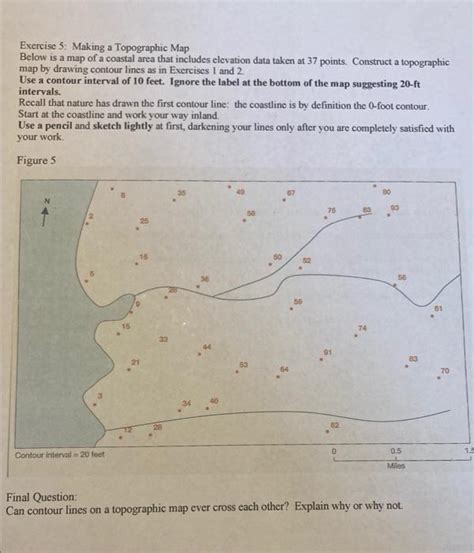 Solved Exercise Making A Topographic Map Below Is A Map Chegg