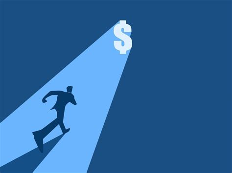 Finance And Investment Businessman Running Towards Money Shining 56704465 Vector Art At Vecteezy