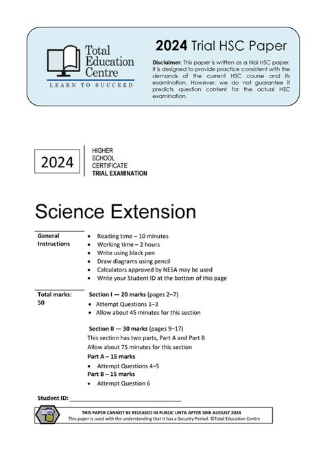 2024 Maths Standard 1 Hsc Trial Total Education Centre