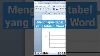 Cara Menghapus Tabel Di Word Yang Kelebihan Shorts Short Tutorial