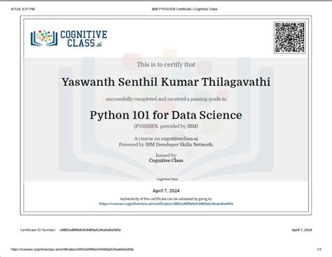 Yaswanth Senthil Kumar Thilagavathi On Linkedin Python101
