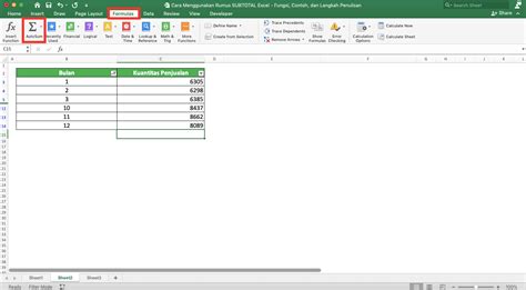 cara menggunakan rumus subtotal excel fungsi contoh dan langkah