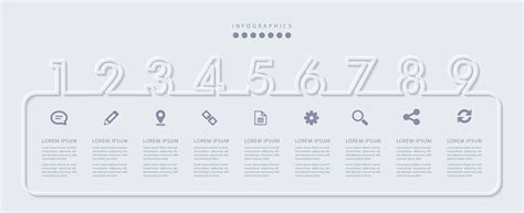 벡터 우아한 심플한 세련된 스타일 인포그래픽 디자인 Ui 템플릿 9 번호 레이블 및 아이콘 0명에 대한 스톡 벡터 아트 및 기타 이미지 0명 개념 그래픽 사용자
