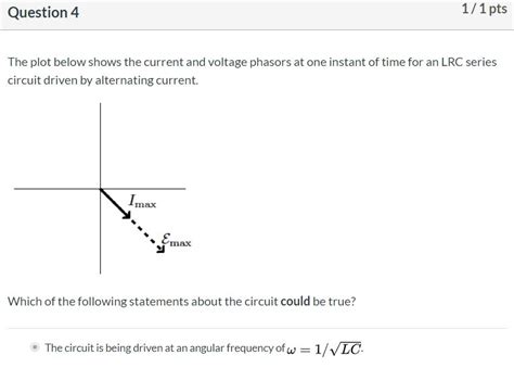 Solved The Plot Below Shows The Current And Voltage Phasors