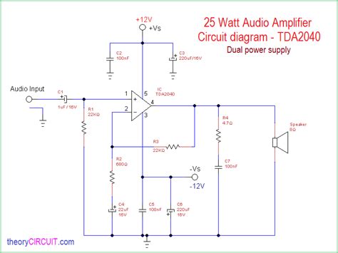 Circuit Diagram For Audio Power Amplifier Circuit Diagram