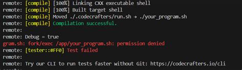 Failed To Execute Permission Denied Repl Ff0 Challenges Codecrafters