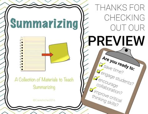 Summarizing Fiction Nonfiction Reading Comprehension Strategies