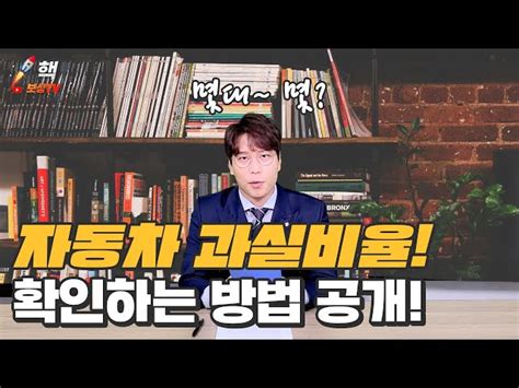 교통사고 과실비율 확인하는 방법 공개 52회