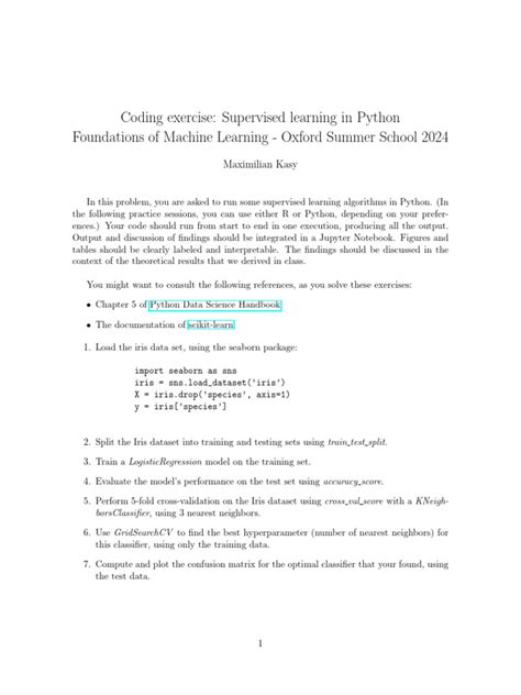 Coding Exercise Supervised Pdf