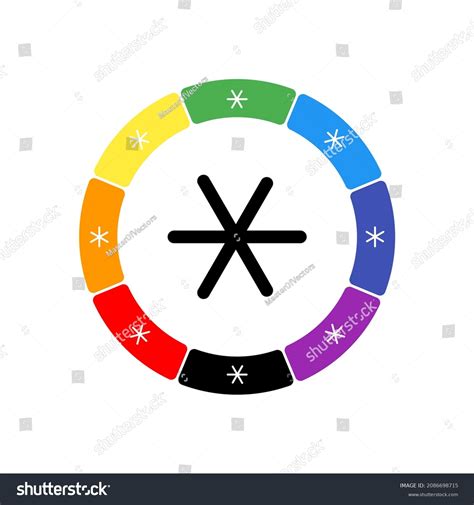 Large Black Astrological Sextile Symbol Center Stock Vector Royalty