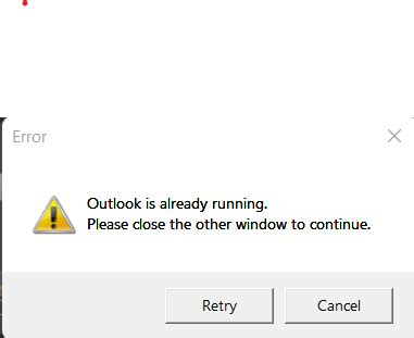 Windows Outlook Already Running Super User