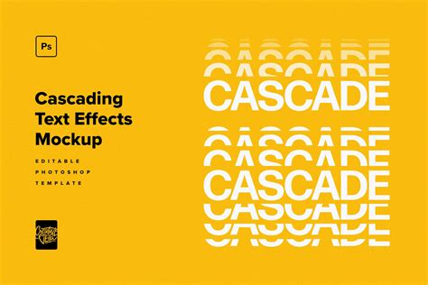 Cascading Distortion Text Effects Mockup Design Cuts