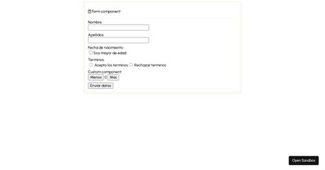 React Form Component Codesandbox