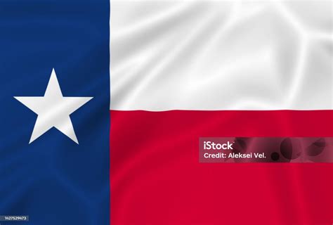 Illustration Waving Texas State Lone Star Flag Stock Illustration