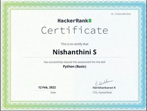 Nishanthini S On Linkedin Hackerrank Python