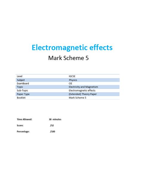 46 5 Electromagnetic Effects Cie Igcse Physics Ext Theory Ms Pdf Inductor Electric Generator