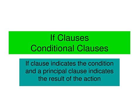 If Clauses Conditional Lesson Ppt Presentation