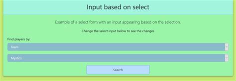 HTML Form Inputs Based On A Select Element