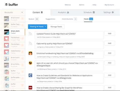Now You Can Pull Rss Feeds Into Buffers Social Media Management Tool